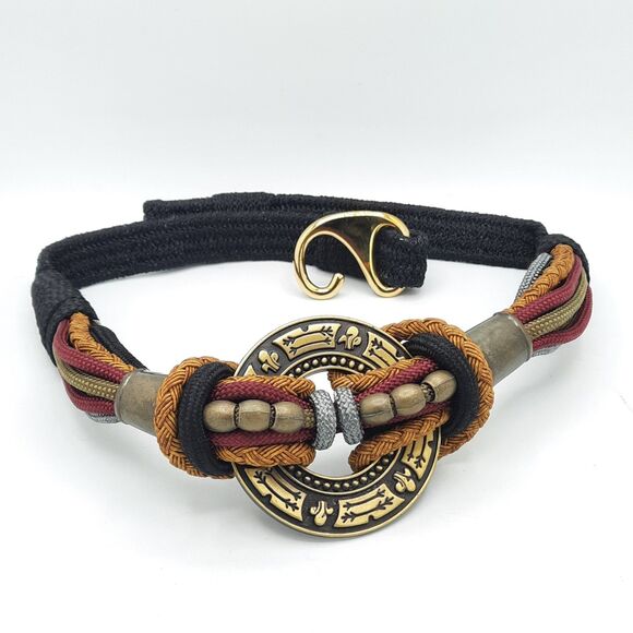 Unbranded | Accessories | Vtg 8s Boho Macrame Braided Rope Fleur De Lis ...